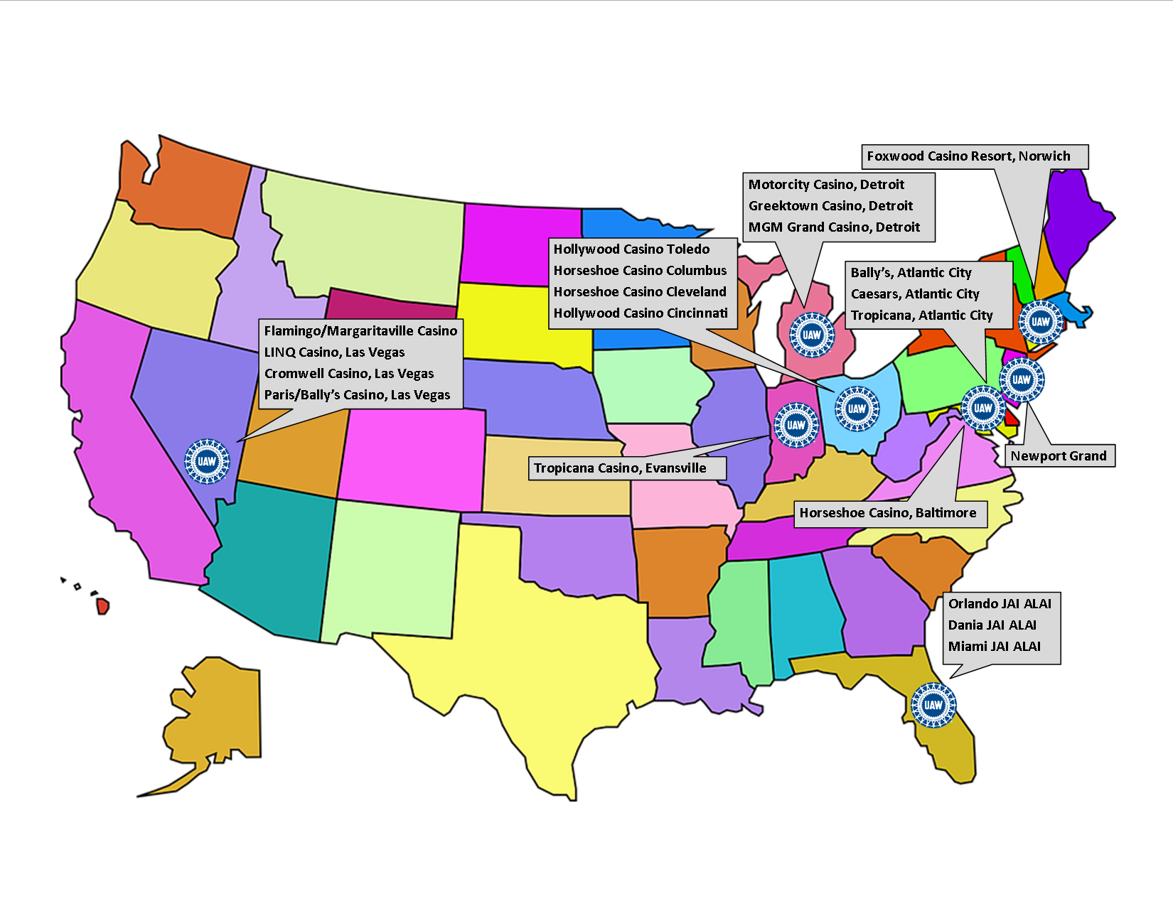 UAW Gaming Map – UAW Gaming Union Las Vegas